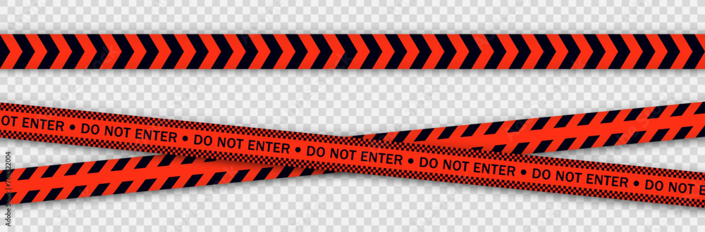 Realistic red barricade tape. Police warning line. Danger or hazard ...