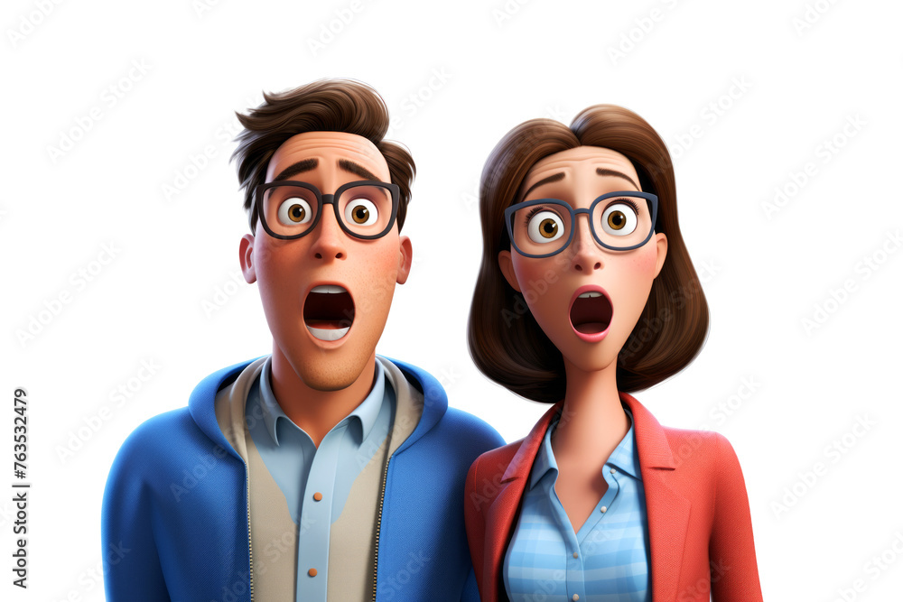 Scared amazed astonished terrified cartoon character adult man and ...