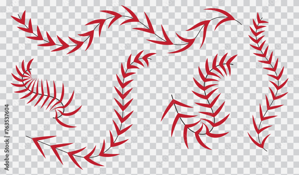 Baseball Stitches icon vector set. Baseball illustration sign ...