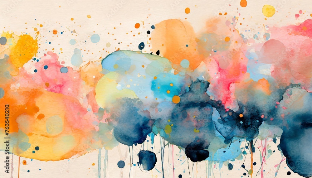 ภาพประกอบสต็อก abstract art watercolor painting with modern minimal ...