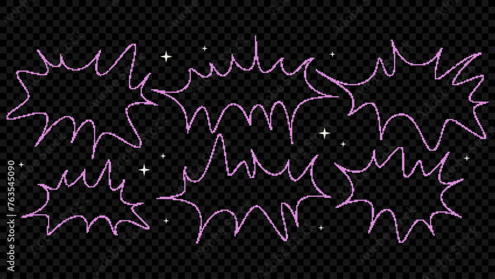 Bitmap graffiti abstract clouds. Set of trendy different bitmap graphic ...