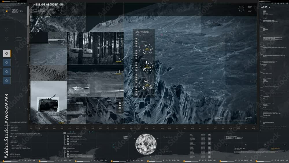 Modern army search software is analyzing the area. Modern army search ...