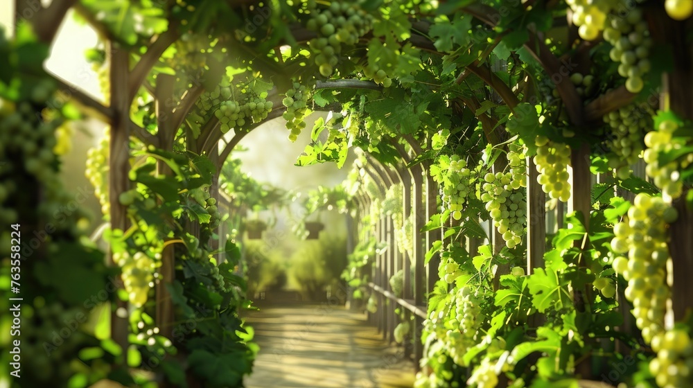 height of the vine trellises and showcase their architectural beauty ...