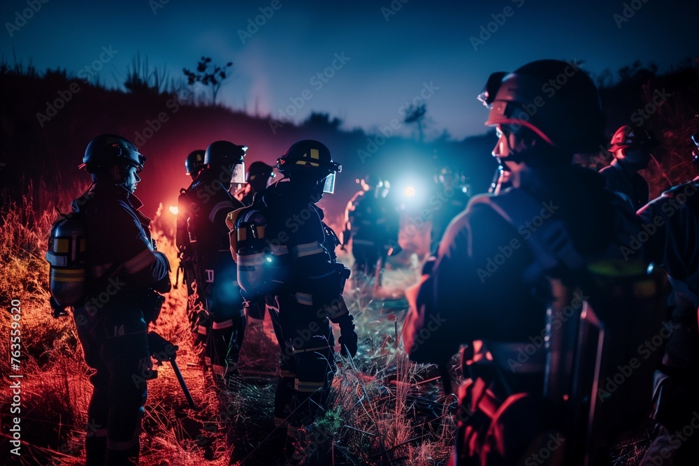 Intense Nighttime Emergency Drill with Search and Rescue Teams ...