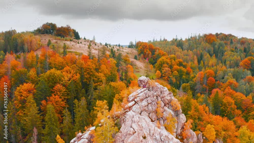 highland, kosiv, rocks, sokilsky, ukraine, drone, bird's eye view ...