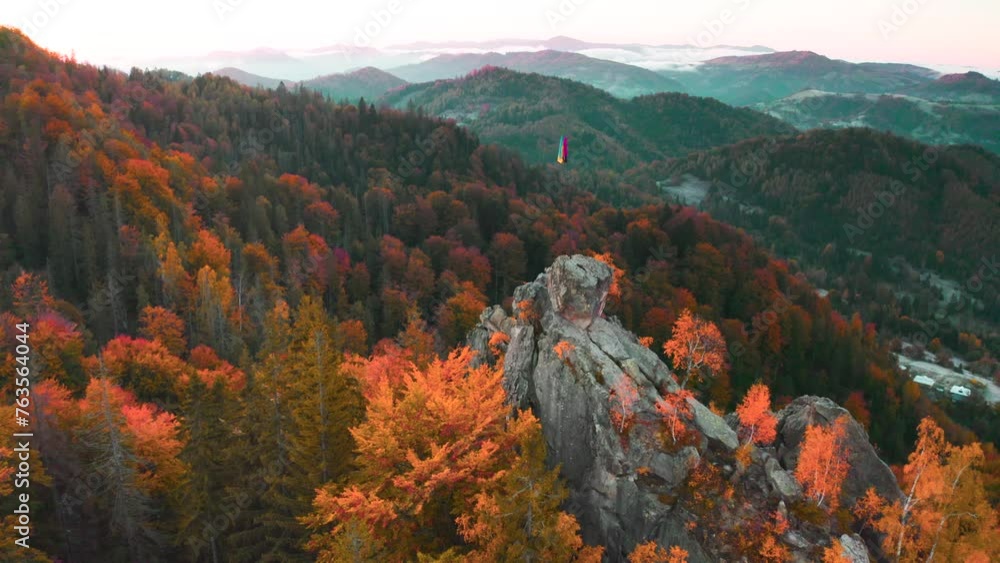 highland, kosiv, rocks, sokilsky, ukraine, drone, bird's eye view ...