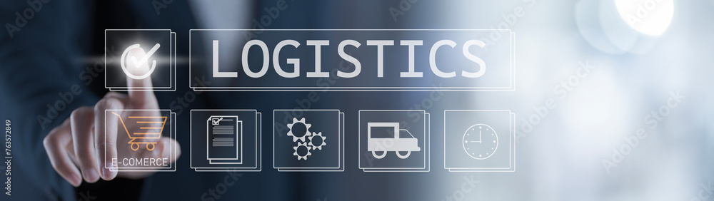 Logistics management system concept. global logistics network ...
