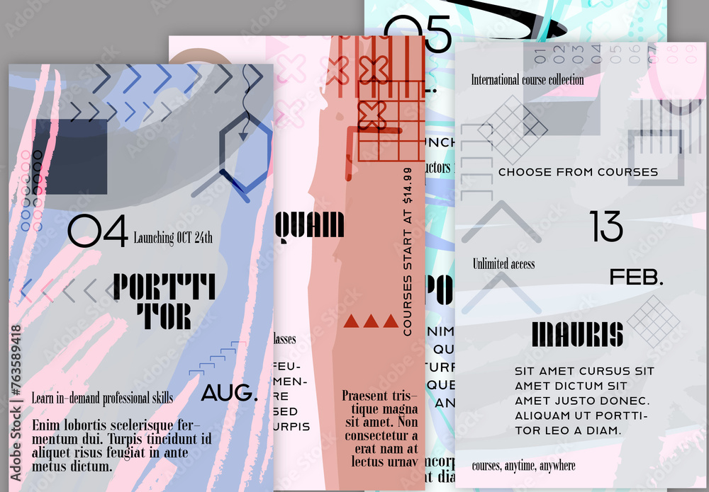 Social Media Story Post Layout Simple Geometric Shapes and Scribbles ...