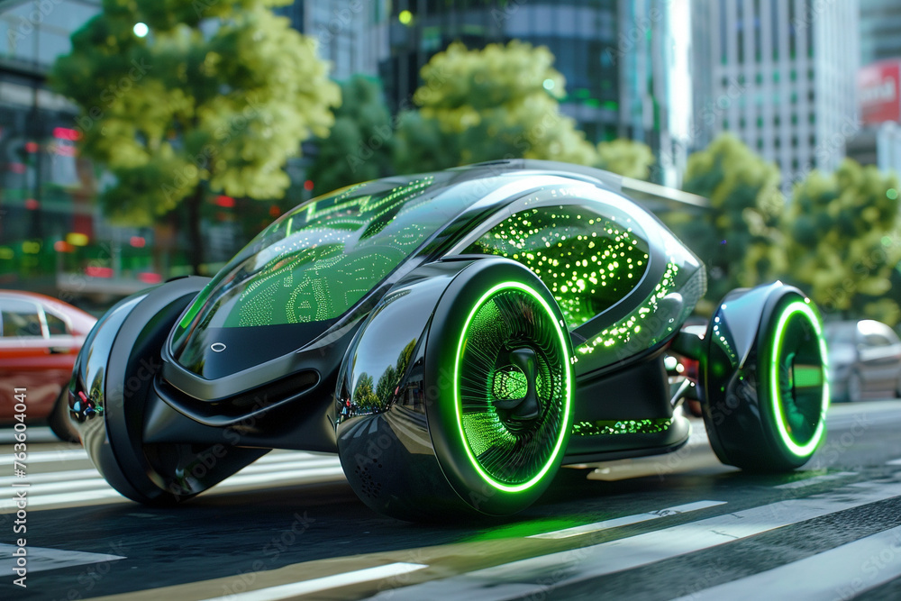 Technology transformation in the automotive industry, depicted with ...