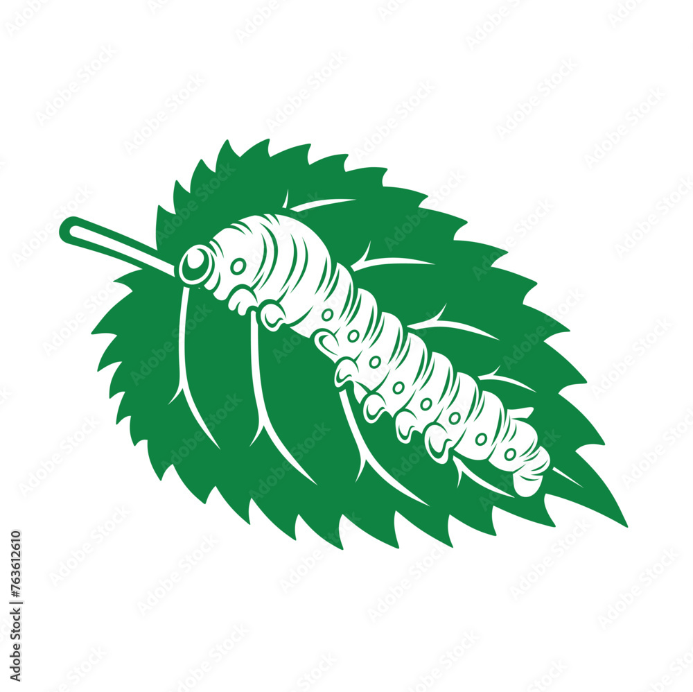 illustration of silkworm, silkworm drawing, vector art. Stock Vector ...