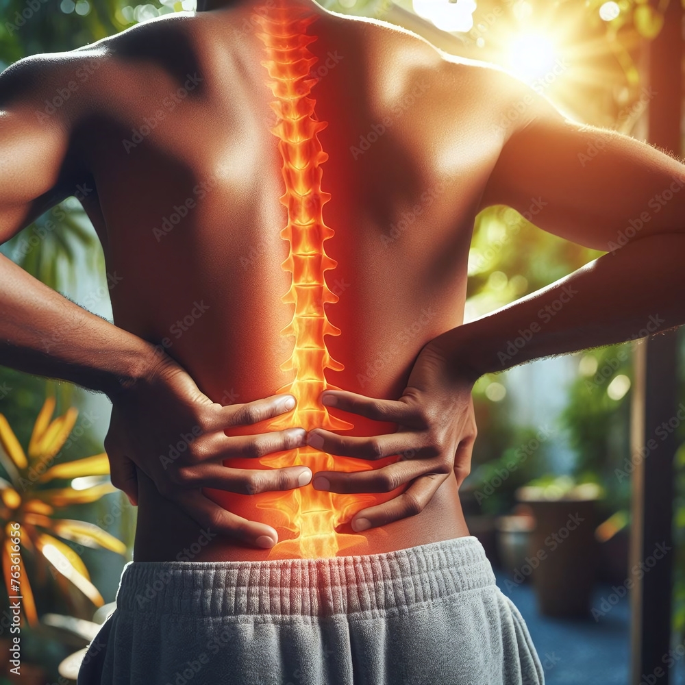Man suffering from back pain cause of office syndrome, Office Syndrome ...