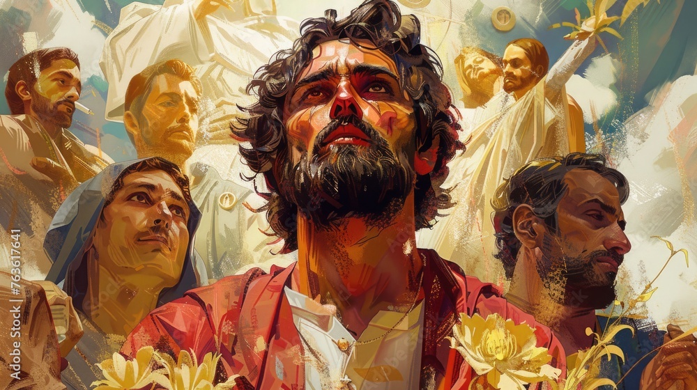 Digital illustration of Saint Joseph as depicted in various cultural ...