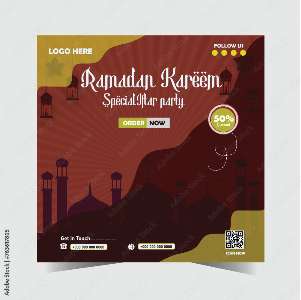 Ramadan special dates social media post design template, in vector size ...