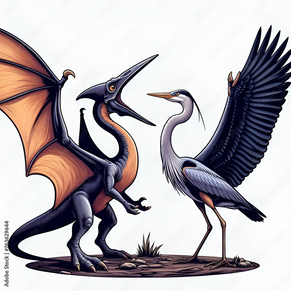 Cartoon of a Dangerous Jurassic Pteranodon Pterodactyl Flying Dinosaur ...