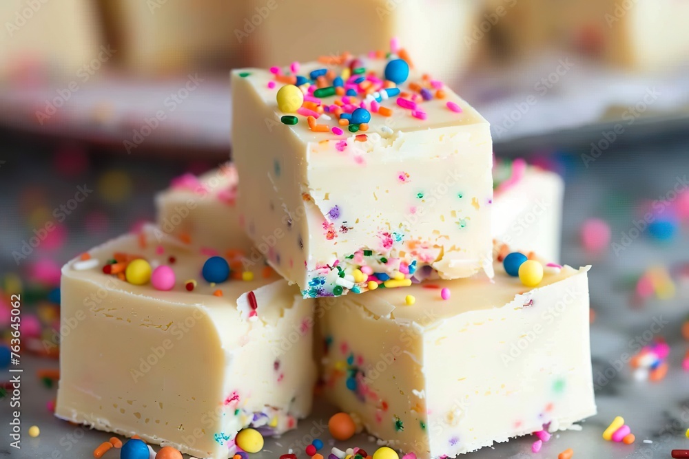 An irresistible cake batter fudge combining texture and flavor. Fudge ...