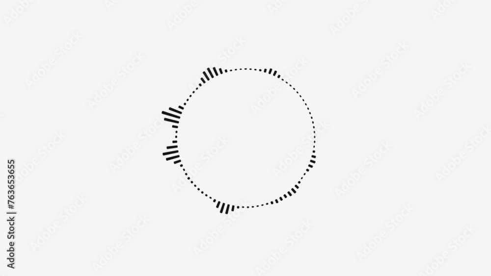 Audio music waves Circle Frame. Animation white audio frequency ...