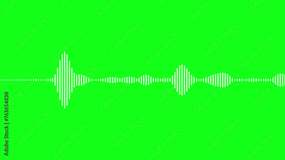 audio wave or frequency movement green screen, Sound wave icon sound ...