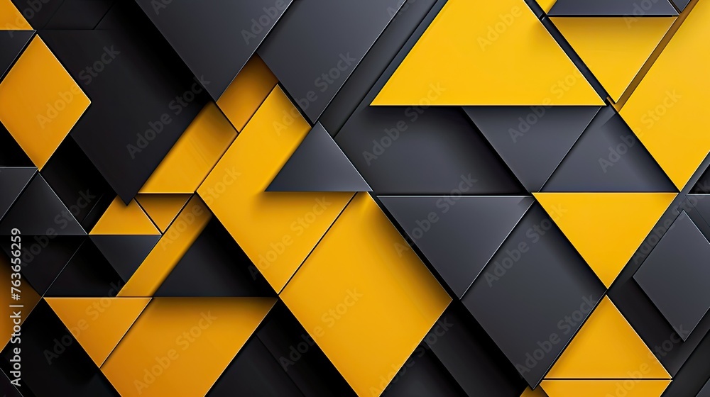 Craft a visually engaging composition with overlapping black and yellow ...