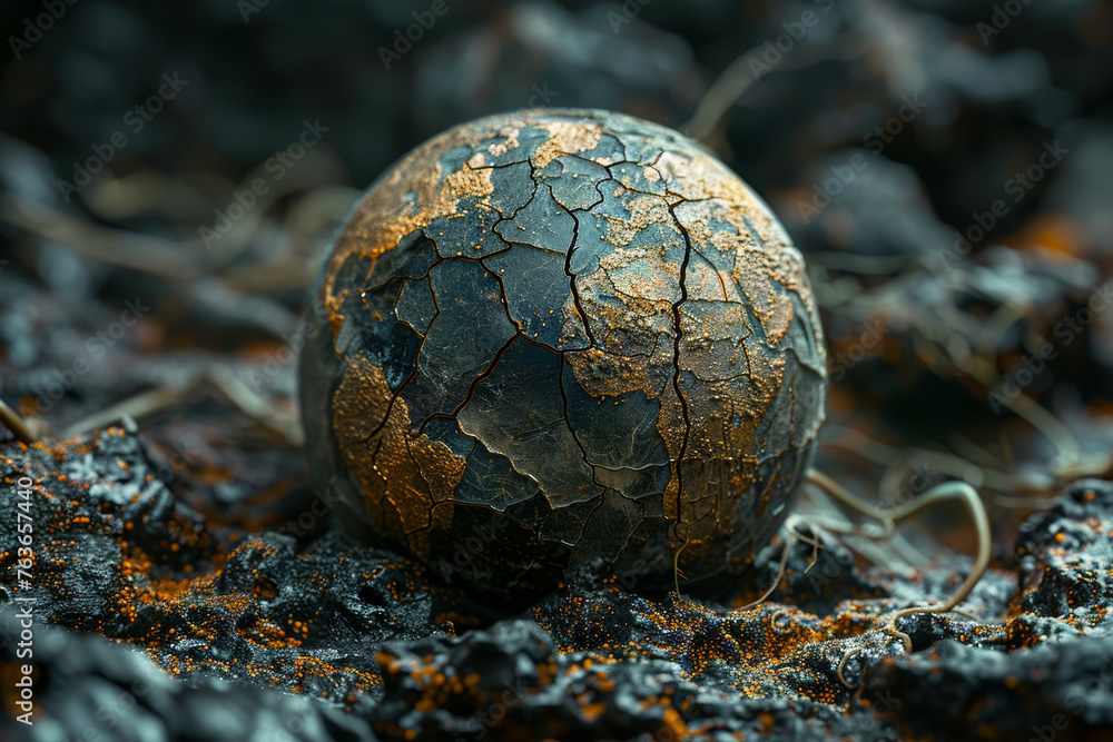 Cracked Earth healing with threads of unity, emphasizing the ...