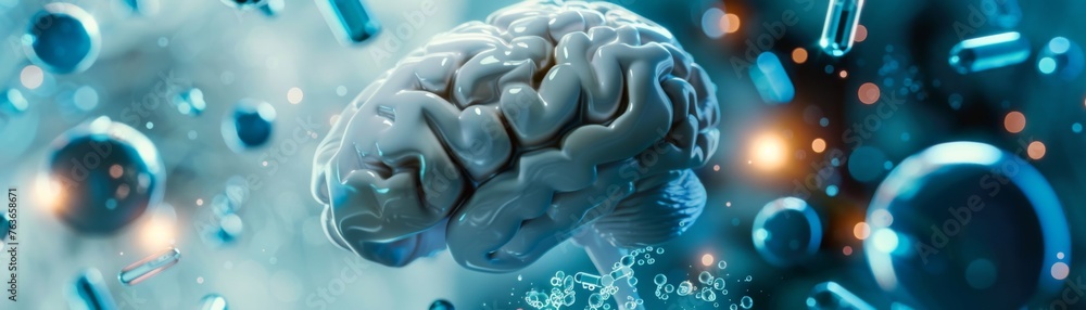 3D human brain with neural network animation - Stunning visual of a 3D ...