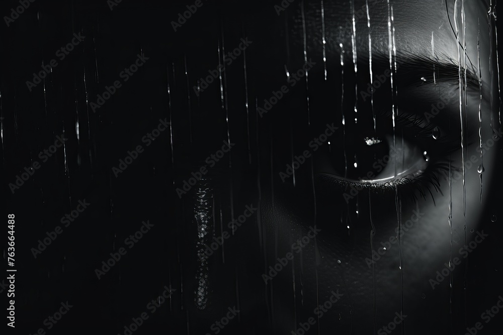 Foto de Monochrome movie poster realistic human forms with somber and ...