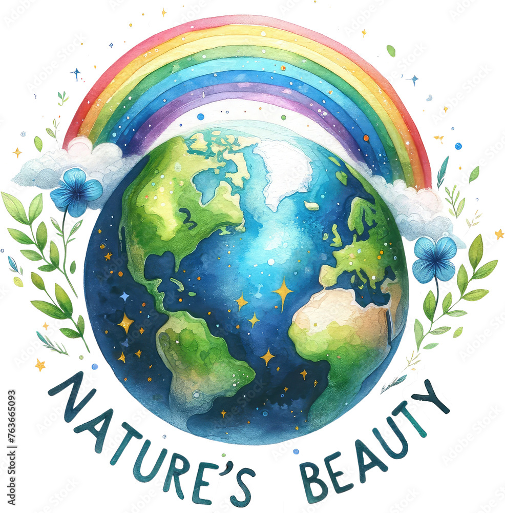 Watercolor Earth Day Clipart. Eco-Friendly, Sustainable Design Elements ...