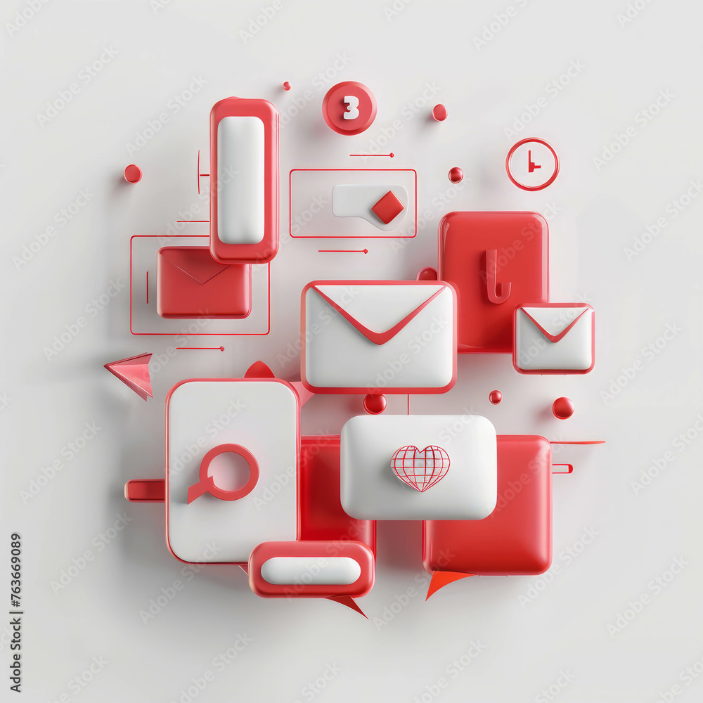 Dive into the world of digital communication with a dynamic 3D-style ...
