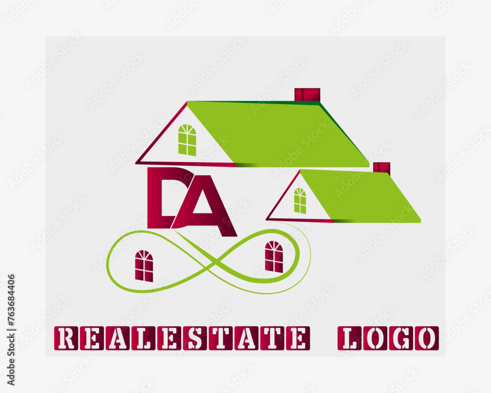 DA REAL ESTATE. DA creative initial latter logo.DA abstract.DA Monogram ...