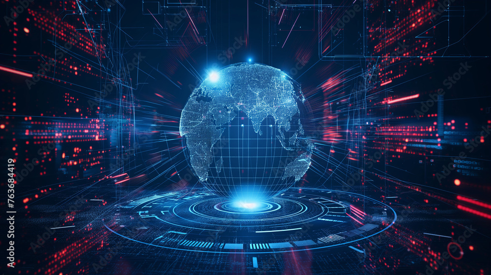 Globalization Artificial intelligence (AI) digital world smart ...