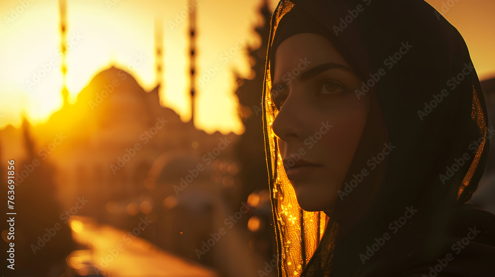 sensual beautiful typical woman of Istanbul in a burqa with beautiful ...