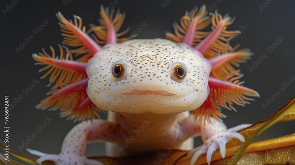 Explore the mesmerizing gaze of an axolotl, revealing its mystical ...