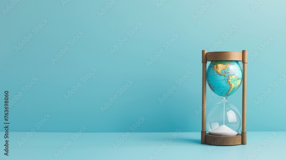A creative representation of an hourglass with the Earth as the upper ...