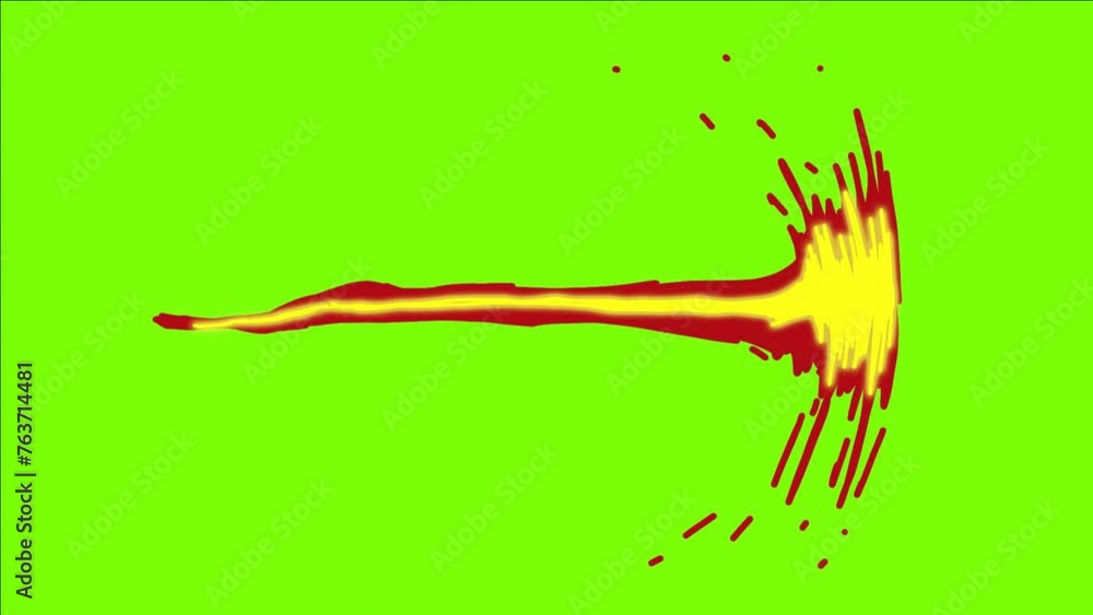 Fire laser shot cartoon animation. Cartoon animation with a green ...