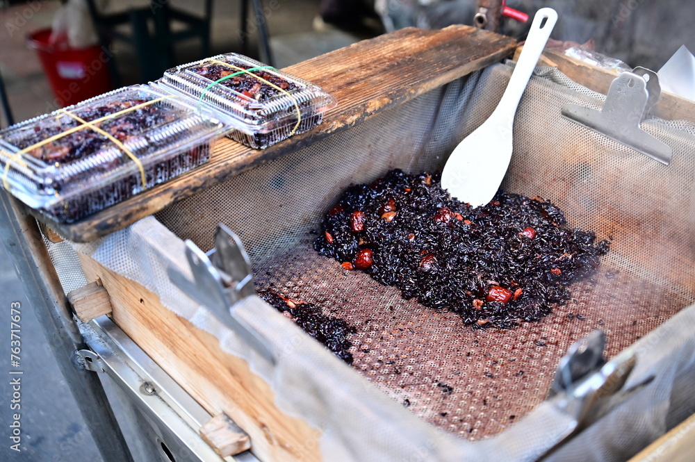 Purple rice cake is a traditional dessert made from purple rice. It's ...