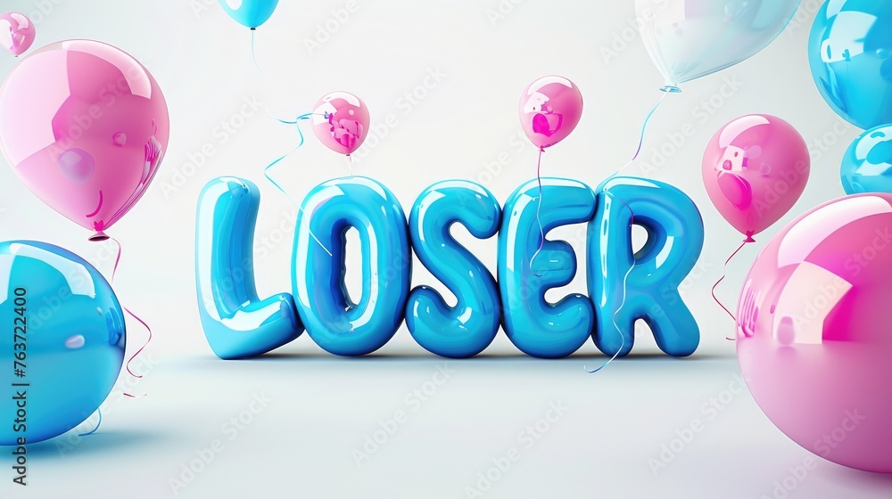 Unsuccessful message, text loser in bold font, portraying the concept ...