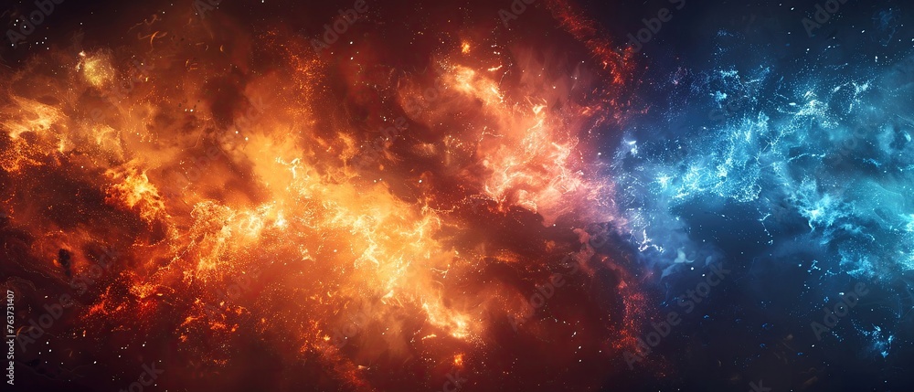 Red sprites and blue jets, atmospheric lightning display, dark backdrop ...