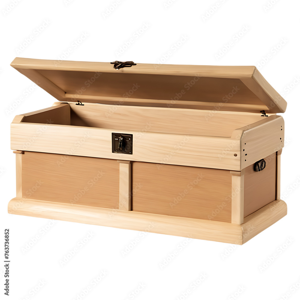 Classic wooden toy chest, isolated on transparent background ...