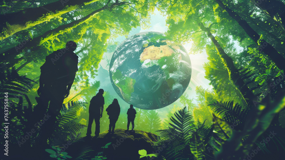 World environment day with global community teamwork,Group of volunteer ...