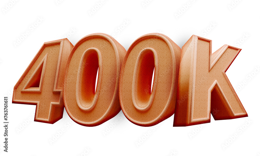 Celebration 400k followers social media banner with textured lettering ...