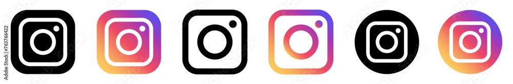 Set of Instagram logo icon. Social media icons. Instagram vector ...