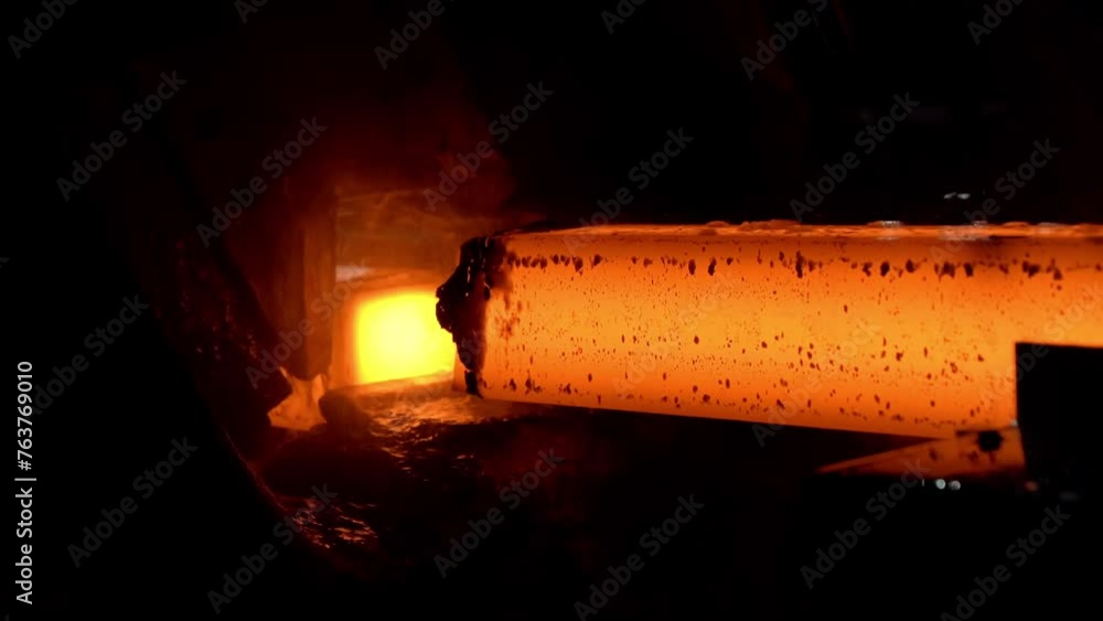 Iron foundry. Continuous casting machine. Production of steel billets ...