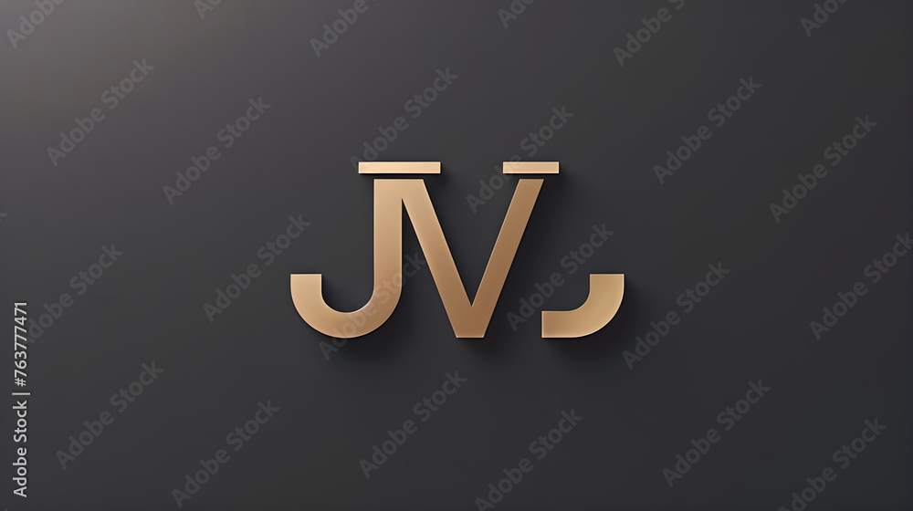Professional Monogram of 'JV' Letters Depicting a Joint Venture Company ...
