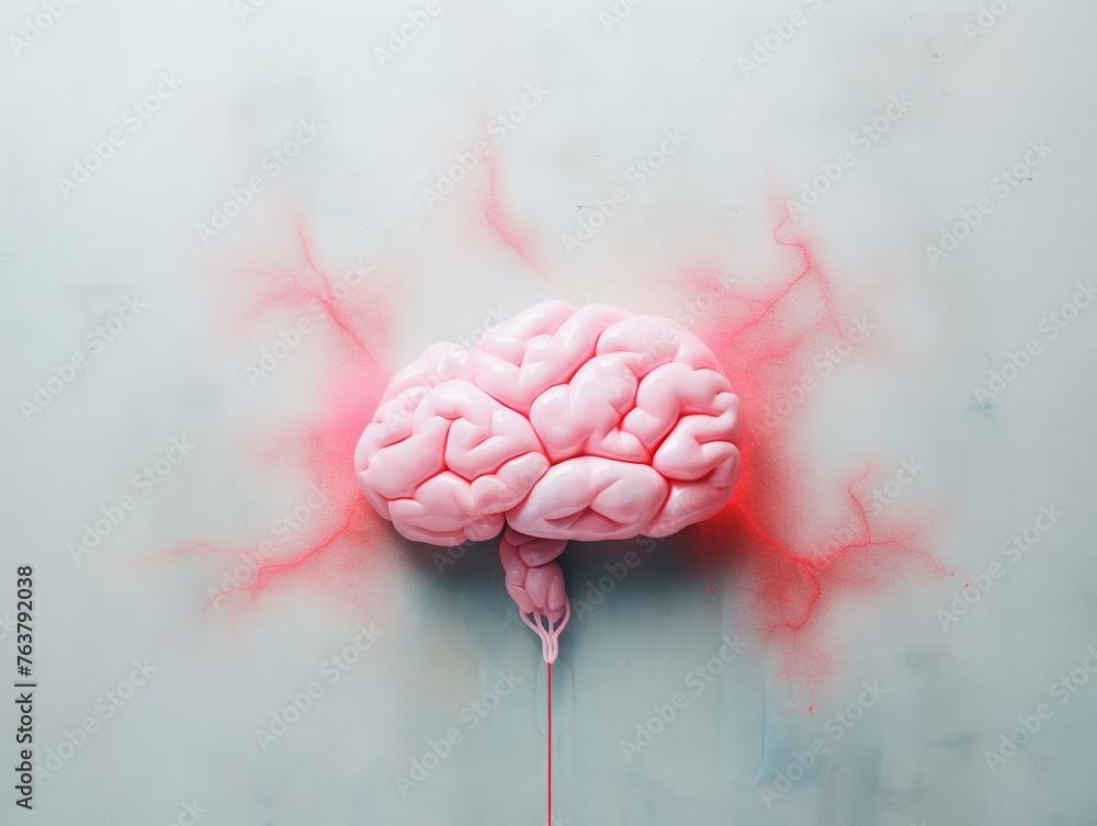 on one side, a sedentary brain with cobwebs and dust, on the other, a ...