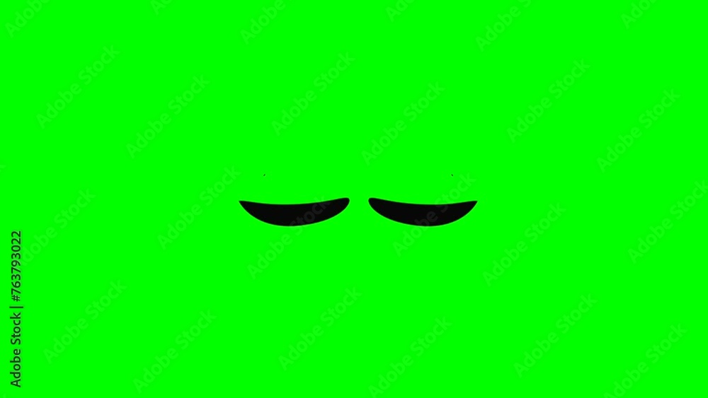 Cartoon simple blinking looking angry eyes on green screen insert ...