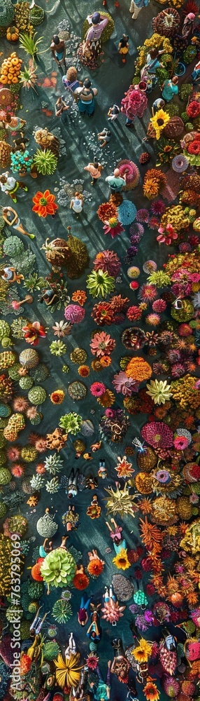 Capture the essence of global unity through an aerial view of diverse ...