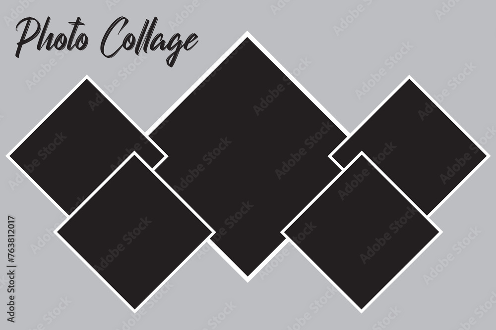 5 photo collage template. vector illustration, new collections Stock ...