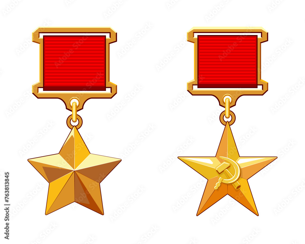 Stars of Soviet heroes. Badges of honor.Medal "Gold Star Hero", Hero of ...