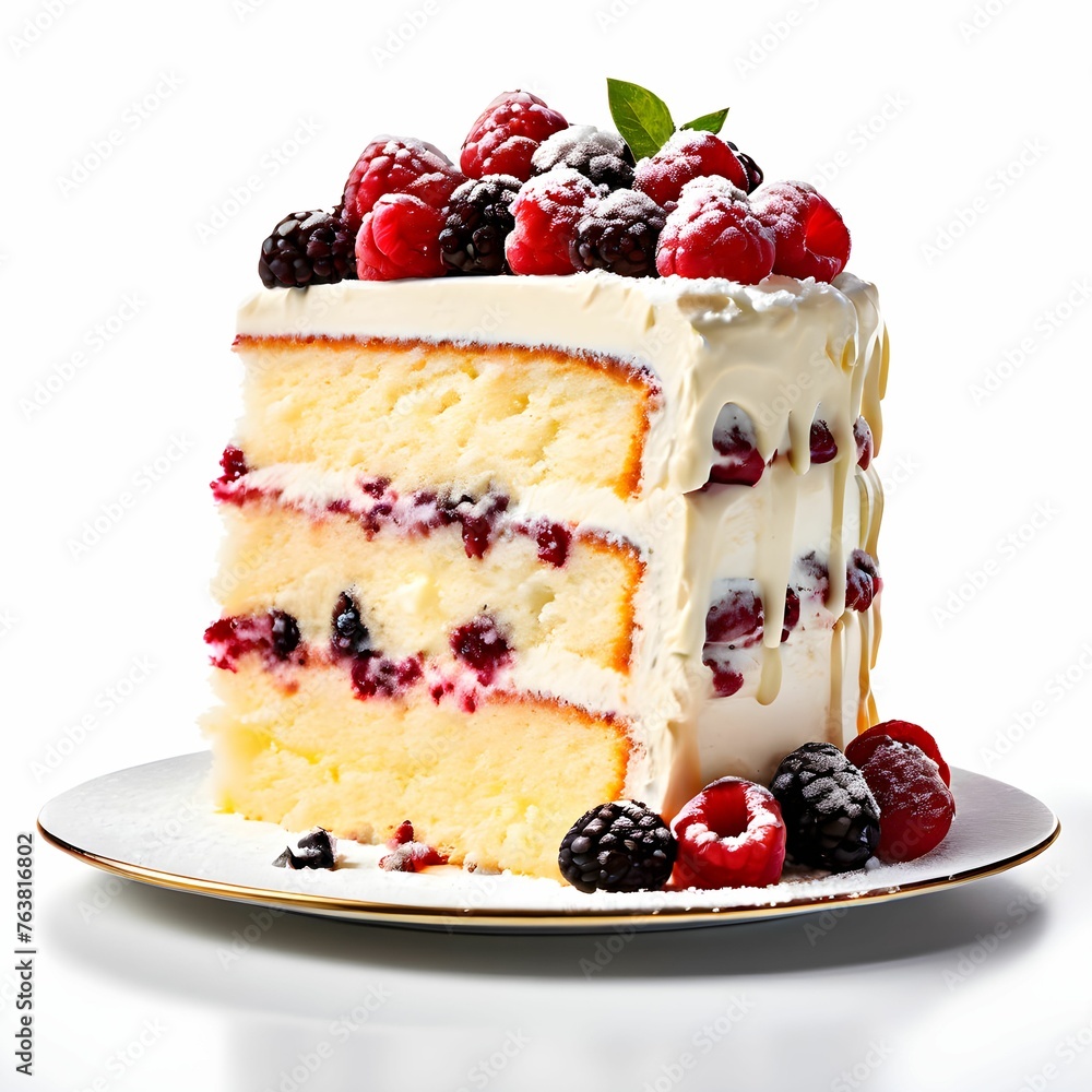 Cake, White Butter Cake with icing granich, White Color Birthday Cake ...