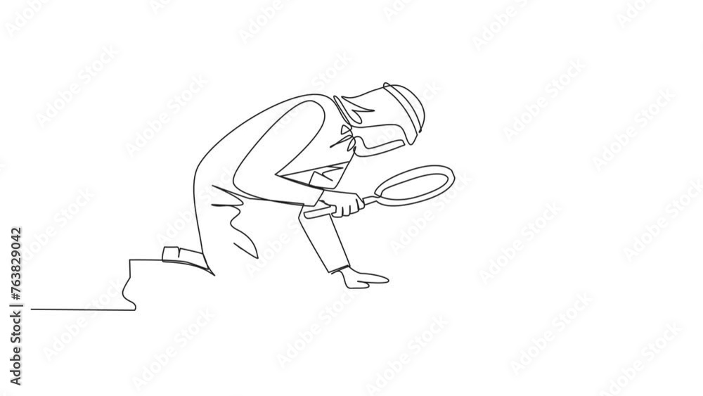 Animation of one line drawing of single continuous line drawing Arabian ...