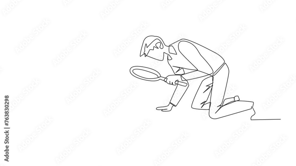 Animation of one line drawing of single one line drawing of businessman ...